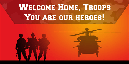Welcome Home Military Banner - Signazon